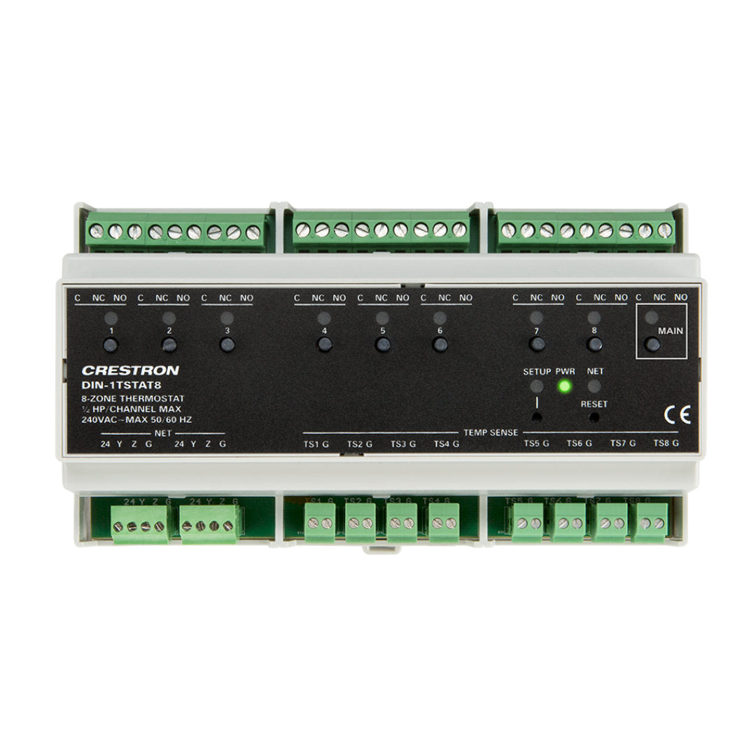 Crestron DIN-1TSTAT8 DIN Rail 8-Zone Radiant Heat Thermostat — Formwave